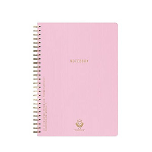 DesignWorks Ink TEXTURED PAPER COVER TWIN WIRE A4 CREST NOTEBOOK - LILAC