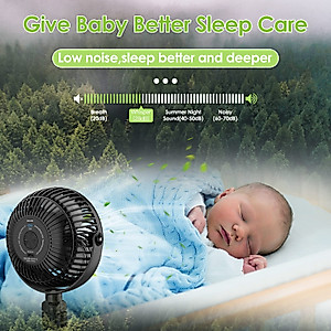 VASG 5000mAh Battery Operated Stroller Fan, Portable Handheld Mini Fan Clip on Fan with Flexible Tripod, USB or Battery Powered Desk Fan, 3 Speeds and Rotatable Personal Fan for Car Seat, Crib, Bike..