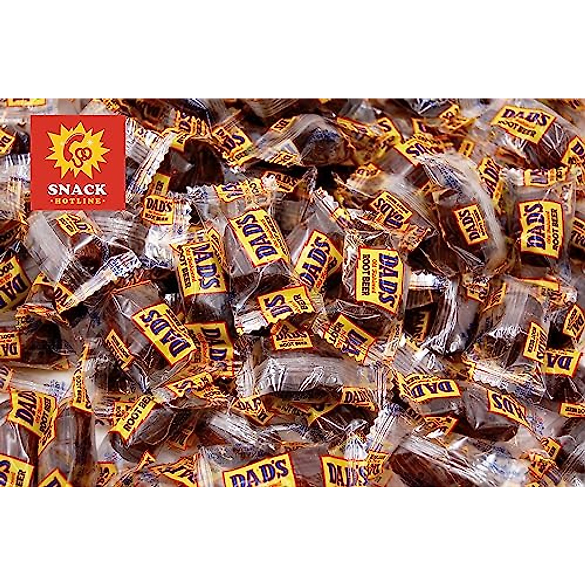 Dad's Root Beer Barrels - Old Fashioned Hard Candy 1.5 Lbs plus Snack Hotline Candy Tin | Individually Wrapped Bulk Candy