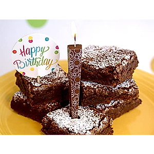 Let Them Eat Candles Edible Chocolate Birthday Candles, Dripless, Milk Chocolate, Circle Swirls, Set of 3