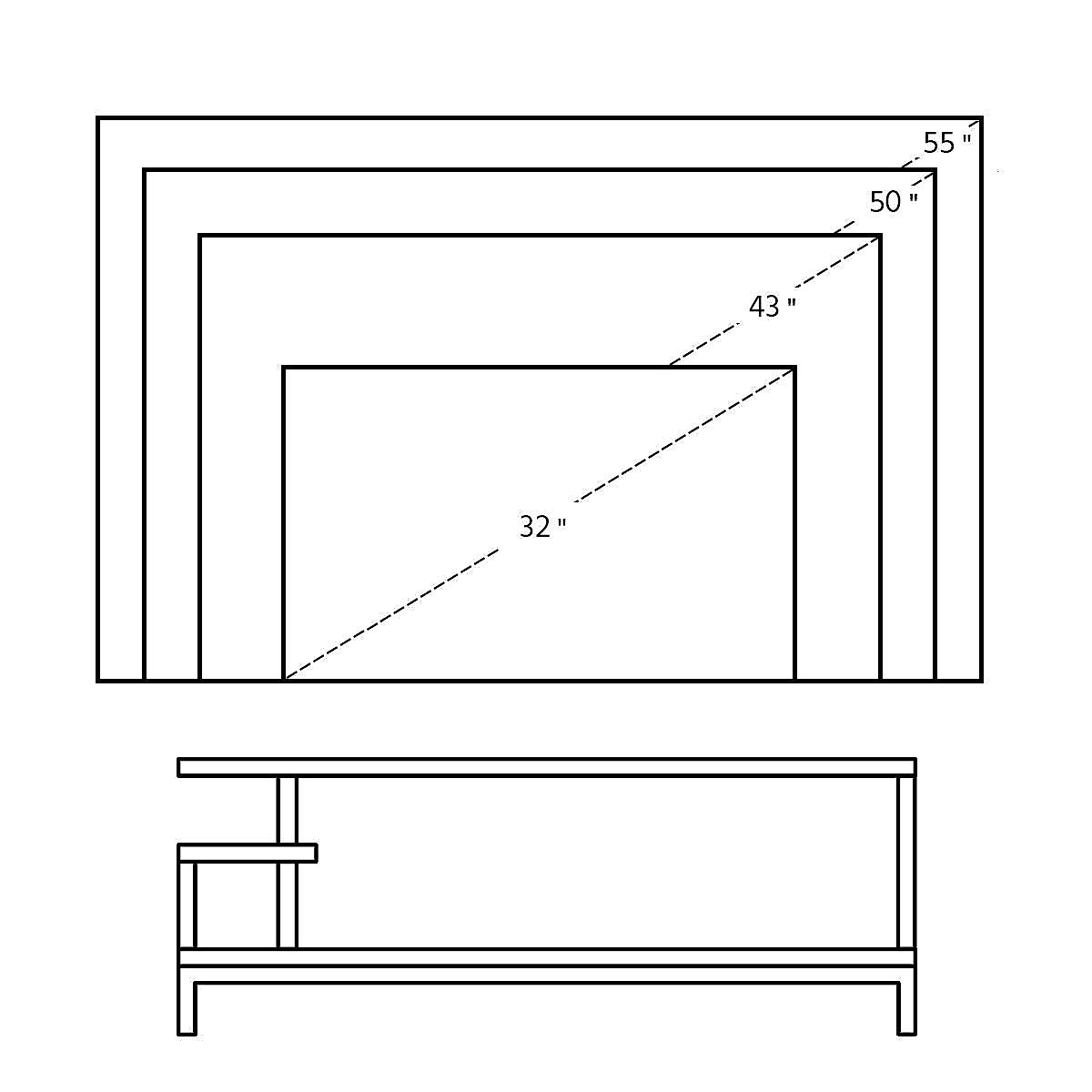 Yaheetech TV Stand for Bedroom with Storage Shelves, TV Console Table for TVs up to 50 inch with Open Storage, Entertainment Center for Small Spaces