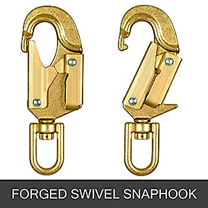 Happybuy Steel Wire Core Flip Line Kit 1/2" X 8' Wire Core Flipline with Triple Lock Carabiner and Steel Swivel Snap Wire Core Flipline System for Arborists Climbers Tree Climbers