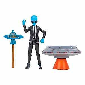 FORTNITE Human Bill (EMOTE Series) - 4-inch Articulated Figure with Lil’ Saucer Emote Vehicle and Flying Slasher Accessory