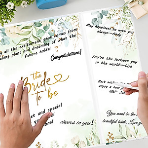 DARUNAXY Bridal Shower Decorations, Rose Gold Bride to Be Alternative Signature Guest Book for Women Bride to Be Gifts Signing Card Board Party Supplies for Wedding Bachelorette Hen Party