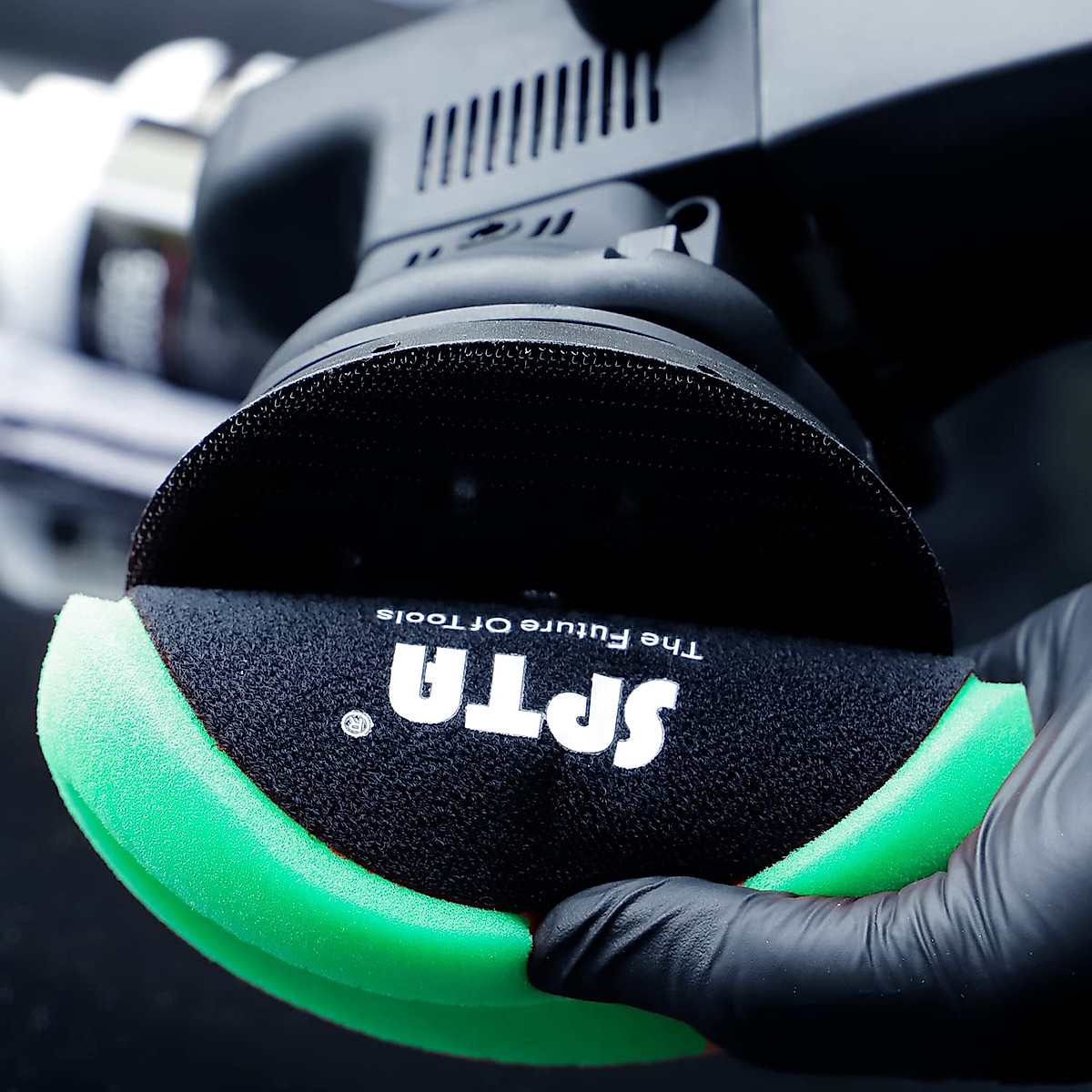 Green Heavy Cut Pad, Buffing Polishing Pads, SPTA 3Pcs 6.5 Inch Face for 6 Inch 150mm Backing Plate Compound Buffing Sponge Pads for Car Buffer Polisher Compounding, Polishing and Waxing -FPTSS6G-3