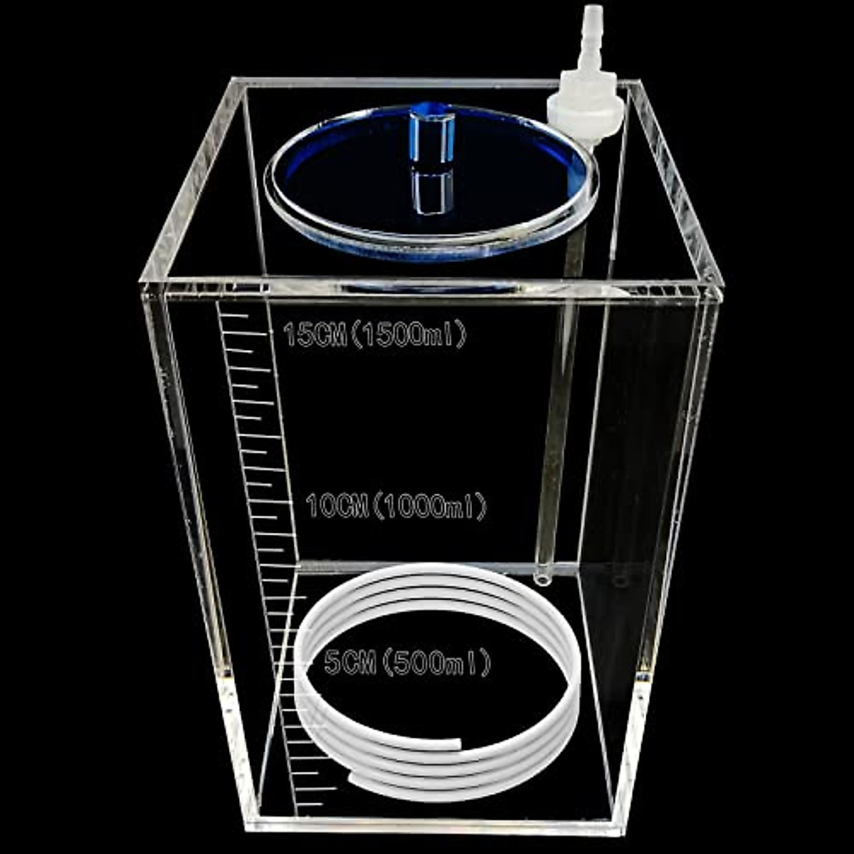 Saricho dosing Container,dosing Pump Liquid containers Liquid srorage Bucket Made of acryli,Reservoir (1.5L/0.4gal Blue lid)