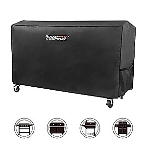 Royal Gourmet CR6008 60" Grill Cover, Durable Oxford Polyester Outdoor BBQ Cover for Flat Top Griddle, Water Resistant, Weather Protection, Black