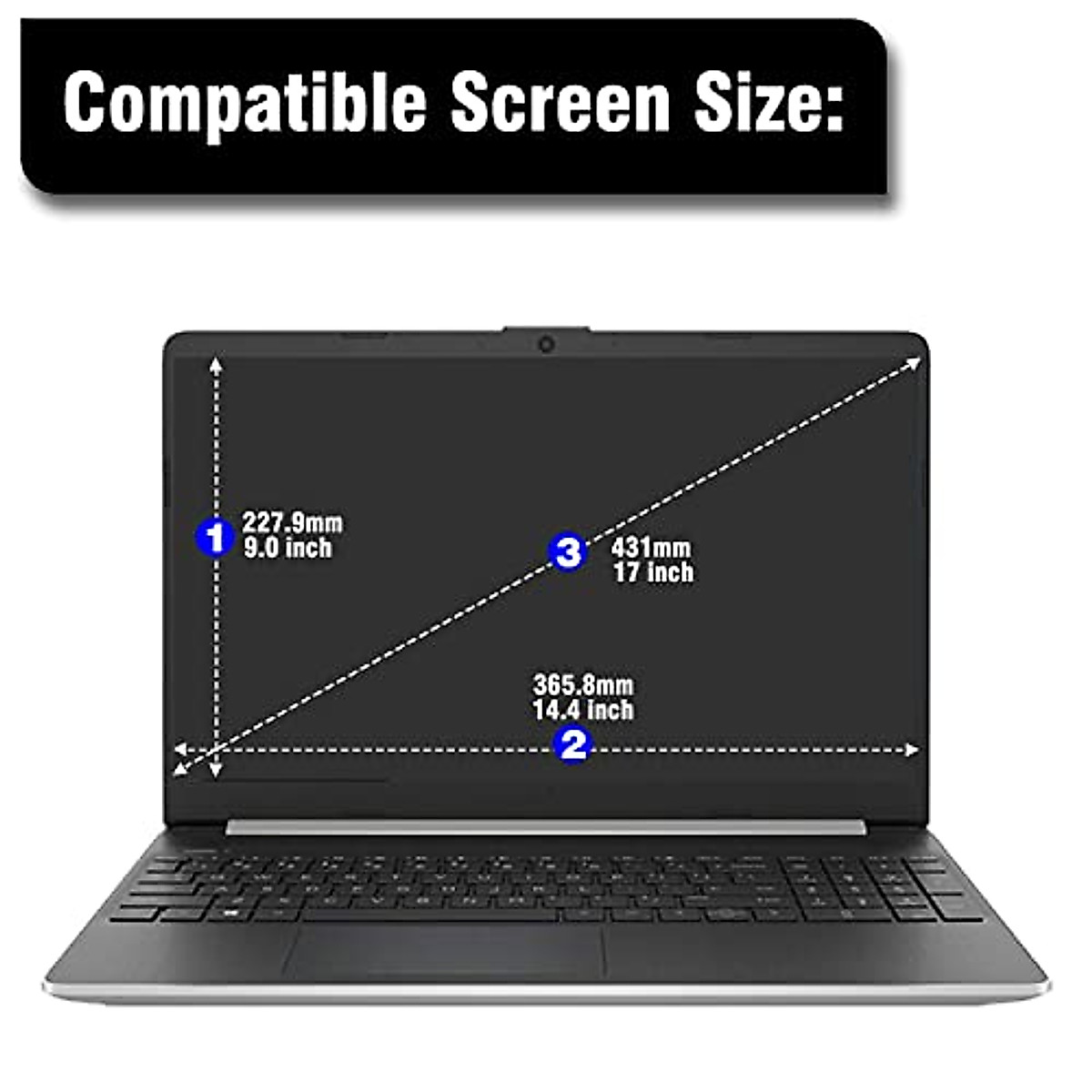 17 inch Tempered Glass Laptop Screen Protector for 17" HP/Dell/ASUS/Sony/Samsung/Lenovo/Acer/MSI/LG/Razer Blade 17" 16:10 Laptop, 9H Hardness, Anti Fingerprint, Bubble Free