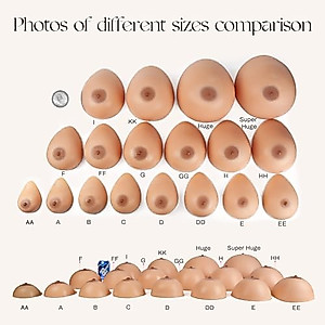 Vollence C Cup Silicone Breast Forms Bra Enhancer Inserts Concave Bra Pads - Suntan