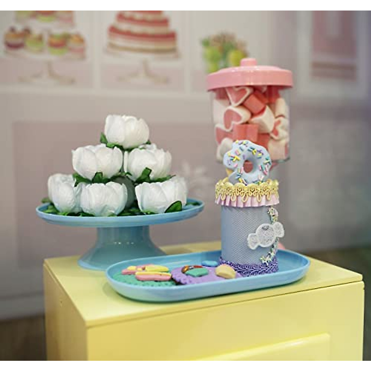 Acrylic Round Cake Stand Cupcake Stand Candy Stand (Baby Blue)