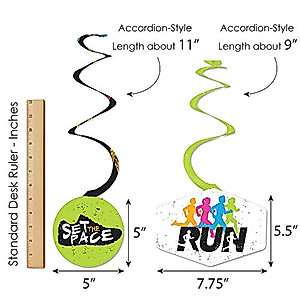 Big Dot of Happiness Set the Pace - Running - Track, Cross Country or Marathon Party Hanging Decor - Party Decoration Swirls - Set of 40