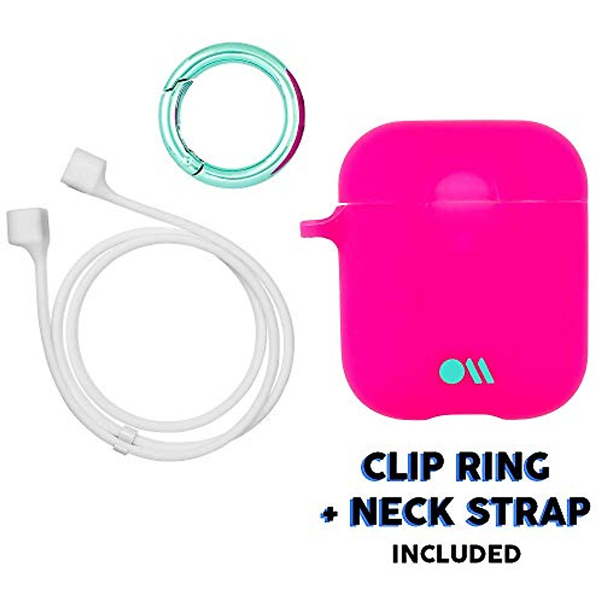 Case-Mate - AirPods Case - Hook Ups - Silicone - Compatible with Apple AirPods Series 1 & 2 - Fuchsia Dark Pink