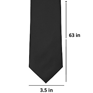 tiemart Big and Tall Extra Long Necktie 63" Length (Black)