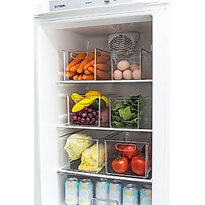 Elysolpluv Acrylic Storage Box 3 Pieces (Large, Medium And Small), Grocery Storage Box With Handle, Suitable For Refrigerator, Kitchen And Countertop Storage. (Clear)