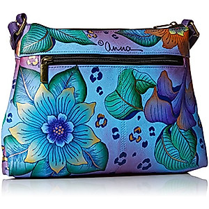 Anna by Anuschka womens Crossbody Organizer Bag - Genuine Leather, Tropical Safari, One Size US
