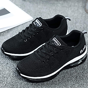 MAFEKE Women Tennis Running Shoes Lightweight Breathable Walking Sneakers (Black US 9 B(M)