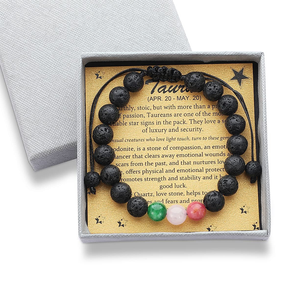 TGOLM Taurus Beads Crystal Adjustable Bracelet for Women Spiritual Jewelry Zodiac Birthday Gift