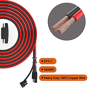 OYMSAE 50 Feet SAE Connector,Solar Panel Extension Cable,SAE to SAE Quick Disconnect Wire for Automotive RV Motorcycle Marine Boat 16AWG Battery Charging Plug Cable(50FT 16Gauge)
