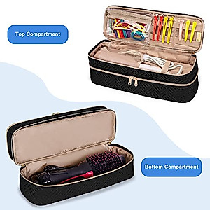 Fasrom Double Layer Travel Case Compatible with REVLON One Step Blow Hair Dryer Brush Volumizer Original 1.0, Plus 2.0 and Styler, Black (Bag Only, Patent Design)