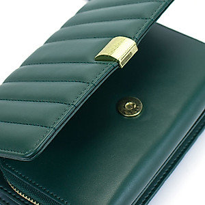 Small Crossbody Bag Shoulder Purse Handbag for Women Cellphone Card Holder Wallet (Green)