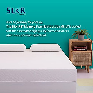 SILKIR 8" Memory Foam Mattress | Green Tea & Cooling Gel Infused for Cool Sleep | 10 Year Warranty | CertiPUR-US Certified | Bed in Box | Made 100% in USA | Medium Firm | King Size SLKR8-K