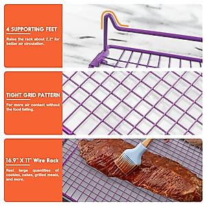 2-Tier Stackable Cooling Rack for Baking, Wire Steel Collapsible Oven and Dishwasher Safe Cookie Racks for Cooking Roasting Broiling Grilling Pizza Cake Bread, Fit Half Sheet Pan