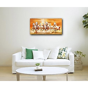 Art Factory Seven Horse Vaastu Canvas Painting