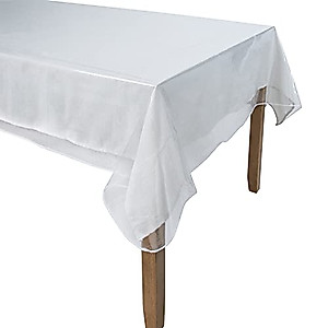 Home Details Oblong Tablecloth Protector | 60” x 120” | Kitchen | Durable Construction | Crystal Clean Vinyl