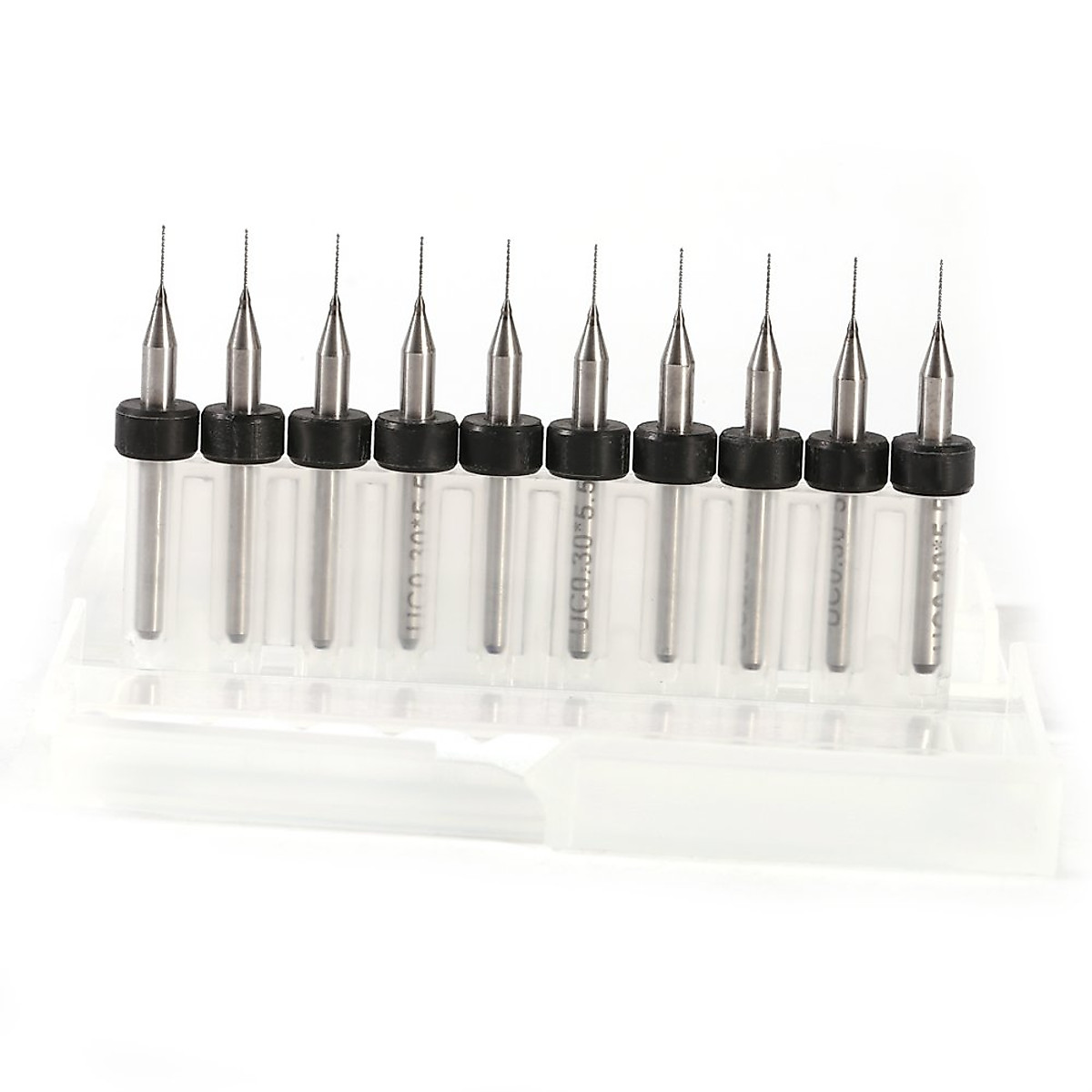 10pcs PCB Drill Bit Set, 0.7mm Micro Drill Bits 1/8" Shank Tungsten Carbide Rotary Tool for Print Circuit Board Stone CNC Engraving (0.7mm)