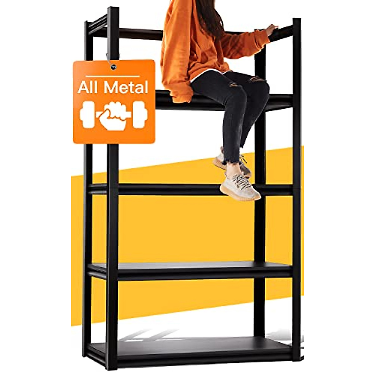 Raybee Garage Shelving Heavy Duty Storage Shelves Hold 2000LBS Adjustable Garage Storage Shelves, 5-Tier Metal Shelving Unit for Garage, Heavy Duty Shelving, Basement Storage Rack 32"W x 16.5"D x 63"H