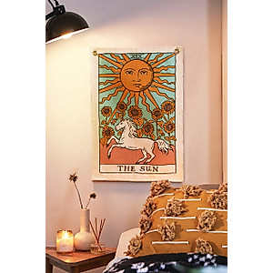 SheetKart The Sun, Moon and Star Tarot Tapestries - Aesthetic Bohemian Wall Hanging Tapestry for Bed Room Home Decor