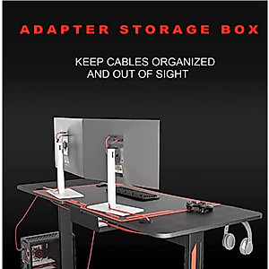 Sleepmax Gaming/Computer Desk 63 Inch, T-Shaped Gaming/Computer Table with Large Mouse Pad, Black PC Desk Gamer Setup with Cup Holder and Headphone Hook for Home/Office