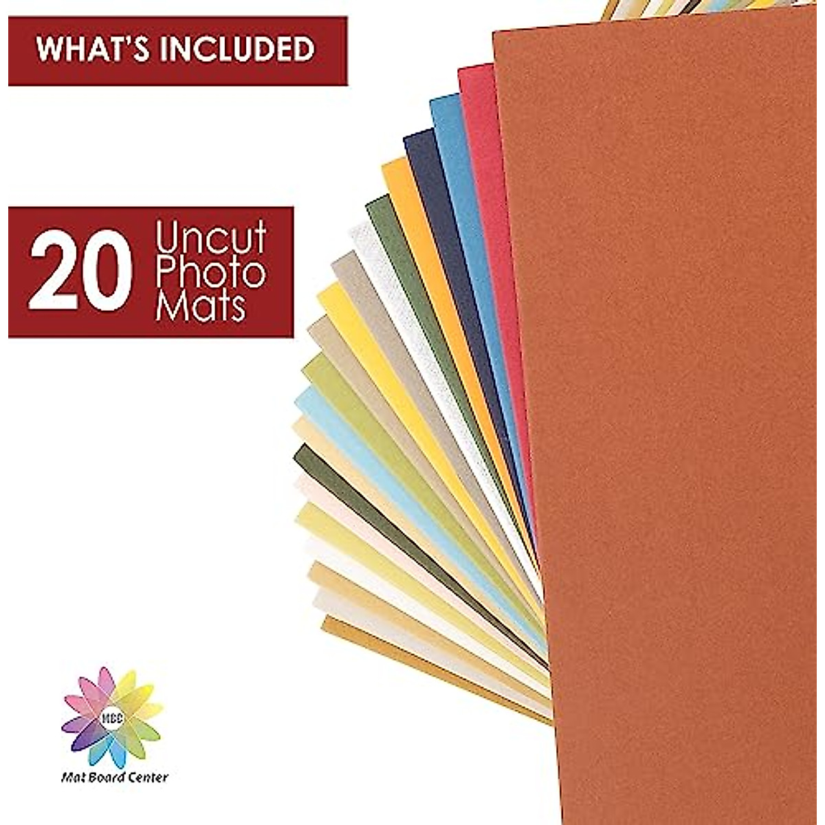 Mat Board Center, 8x10 Uncut Mat Boards, Backing Boards for Crafts, Photos, Frames and More (Mixed Color, 20-Pack)