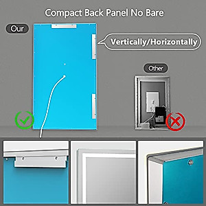 DR.LUX 40x24 Inch Bathroom Mirror with Lights, Ultra Bright LED Bathroom Mirror Wall Mounted Vanity Mirror Large Anti-Fog Area 3000K-6000K Adjustable Auto-Off Memory Housewarming Gift