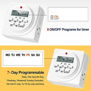 iPower Smart Plug WiFi Mini Outlet 15 Amp Works with Alexa and Google Voice, App Remote Control, Timer, No Hub Required, 2 Pack, 2-Pack