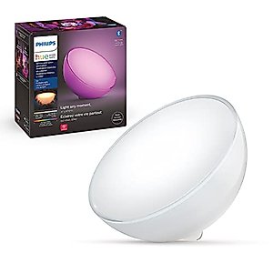 Philips Hue Go White and Color Portable Dimmable LED (Bluetooth & Zigbee) Smart Light Table Lamp, White