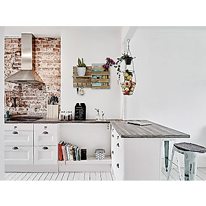 AIBLOM Wall Key Holder with Shelf，Wall Mounted Mail Organizer, Rustic Farmhouse Key Hooks for Wall Decorative, Dog Leash Organizer for Wall/Entryway/Mudroom