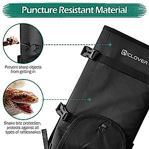 IC ICLOVER 62 Inch Snake Tongs+ Large Snake Guards, Heavy Duty Standard Reptile Snake Tongs Grabber Catcher, Lightweight Stab-Resistant Snake Gaiters Proof Leggings, Snakes Bite Proof Protection