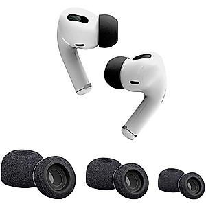 CANOPUS Memory Foam Replacement Earbud Tips, Compatible with AirPods Pro to Avoid Falling Off, 3 Pairs (Small, Medium, Large), Black