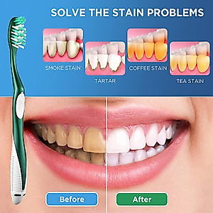 Fremouth Firm Toothbrushes for Adults, Cross Hard Bristles, 6 Count