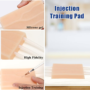 HINGONS Injection Training Pad Model, Simulated Human Skin Injection Practice with Dermatoglyph and Veins for Doctor, Nurse, Medical Student Teaching, Training and Practice