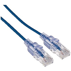 Monoprice Cat6A 50ft Blue 10-Pk Patch Cable UTP 30AWG 10G Pure Bare Copper Snagless RJ45 SlimRun Series Ethernet Cable