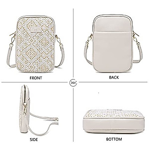 DAVIDJONES PARIS Cell Phone Small Purse for Women, Holder Wallet Purses Bag Shoulder Lightweight Handbag Wallet Crossbody Casual Bags Satchel Cute Crossover Round for Women’s