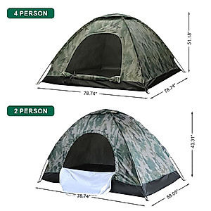 Generic Outdoor Camping Dome Tent, 3-4 Person Waterproof Family Tent with Rainfly, Lightweight and Suitable for Backpacking, Hiking, Traveling