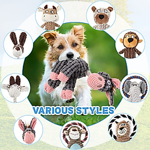 Honoson 9 Pcs Squeaky Plush Dog Toys Durable Cute Soft Dog Teething Toys Stuffed Animal Chew Toys Squeaky Plush for Puppy, Small, Medium Dogs for Dog (Cute Animal)