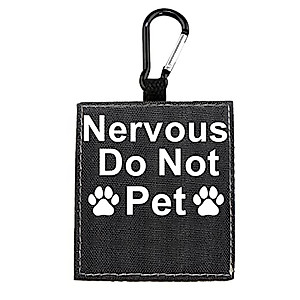 Funny Dog Leash Sleeve Nervous Do Not Pet Dog Leash Wrap Wrap Alert Hanging ID Patch Tag Pet Birthday Gift(Do Not Pet-Tag)