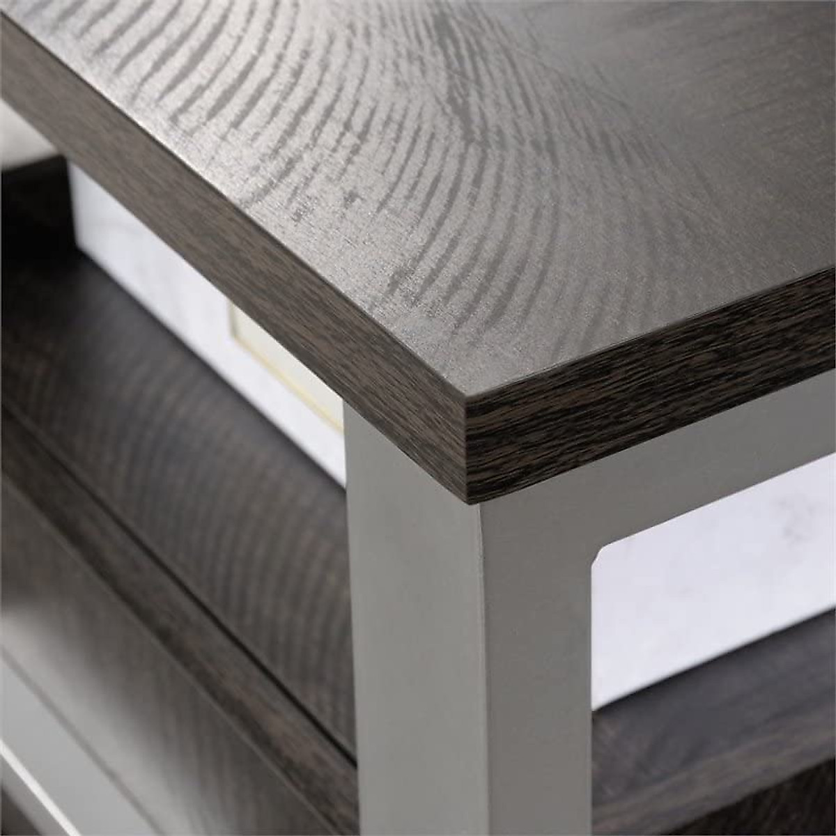 Sauder Rock Glen L-Desk, L: 59.84" x W: 57.32" x H: 29.65", Blade Walnut Finish