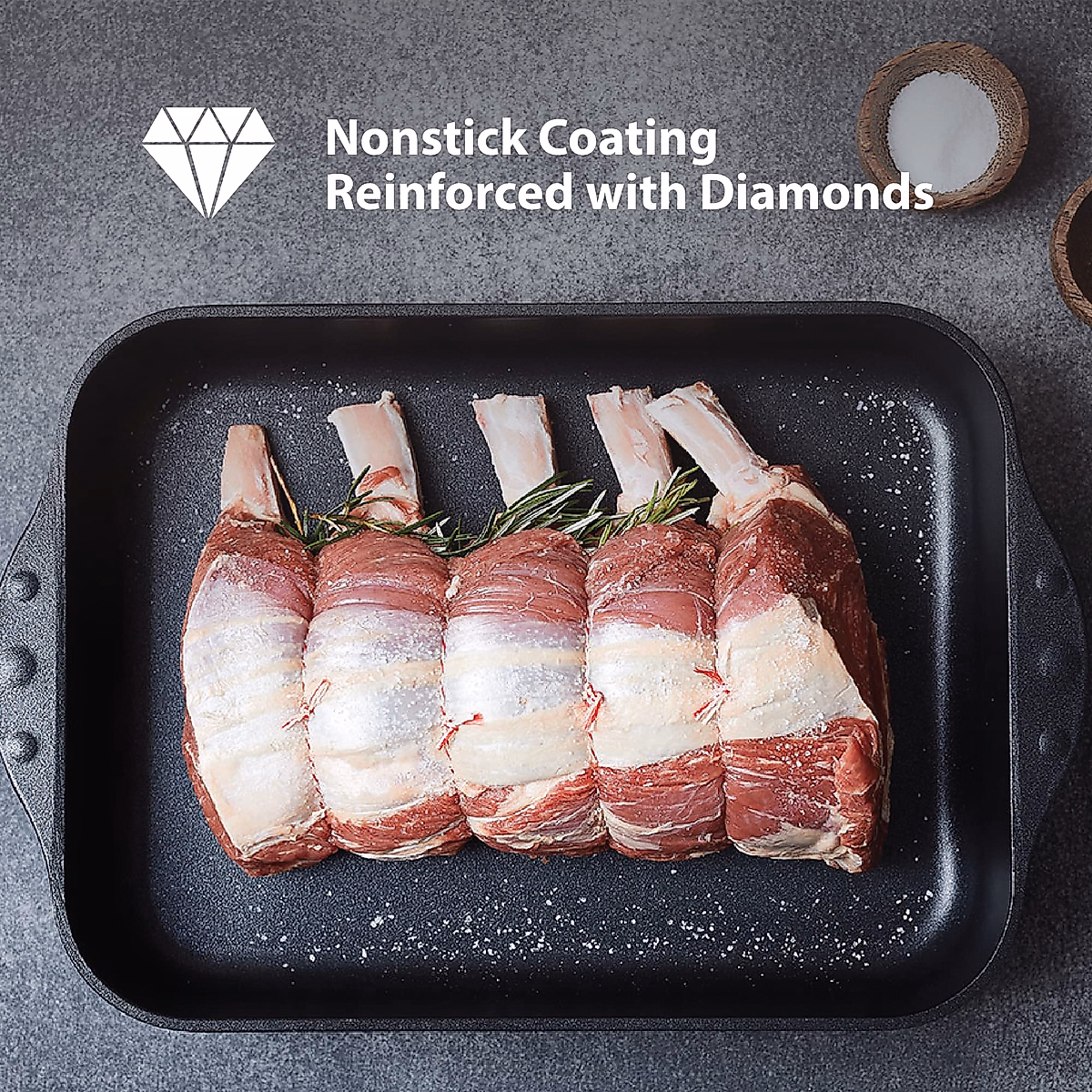 Swiss Diamond Fry Pan Duo - HD Nonstick Diamond Coated Nonstick Cookware 9.5" and 11" Aluminum Frying Pans Skillet Set, Dishwasher Safe frying pan, Oven Safe Pan