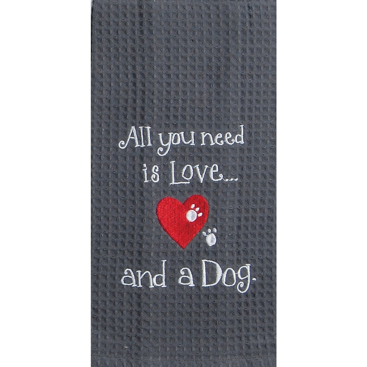 Kay Dee Designs Need Dog Love Embroidered Waffle Towel