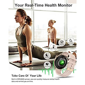 PODOEIL Smart Women's Watch with Bluetooth Calling, Activity Tracker and Smartwatch for Android Phones and iPhones, Sleep/Health Monitor, Pedometer Watch